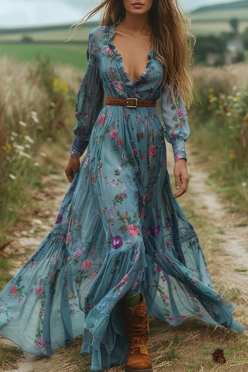 Robe Bohème Vintage Maxi | Idylle Bohémienne